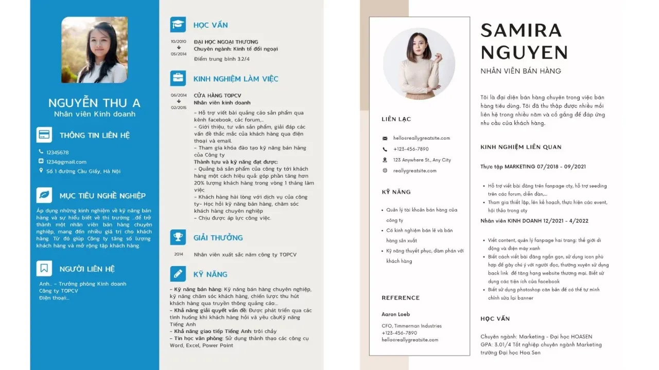 Tổng hợp các mẫu CV nhân viên bán hàng chuyên nghiệp, hấp dẫn